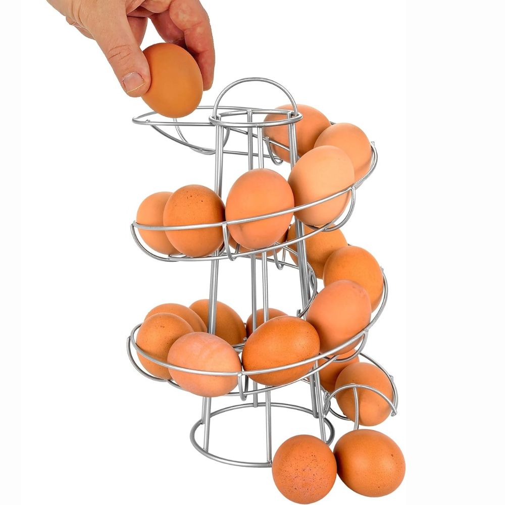 Egg Holder Rack Spiral Storage Container Stand – Until Times Up
