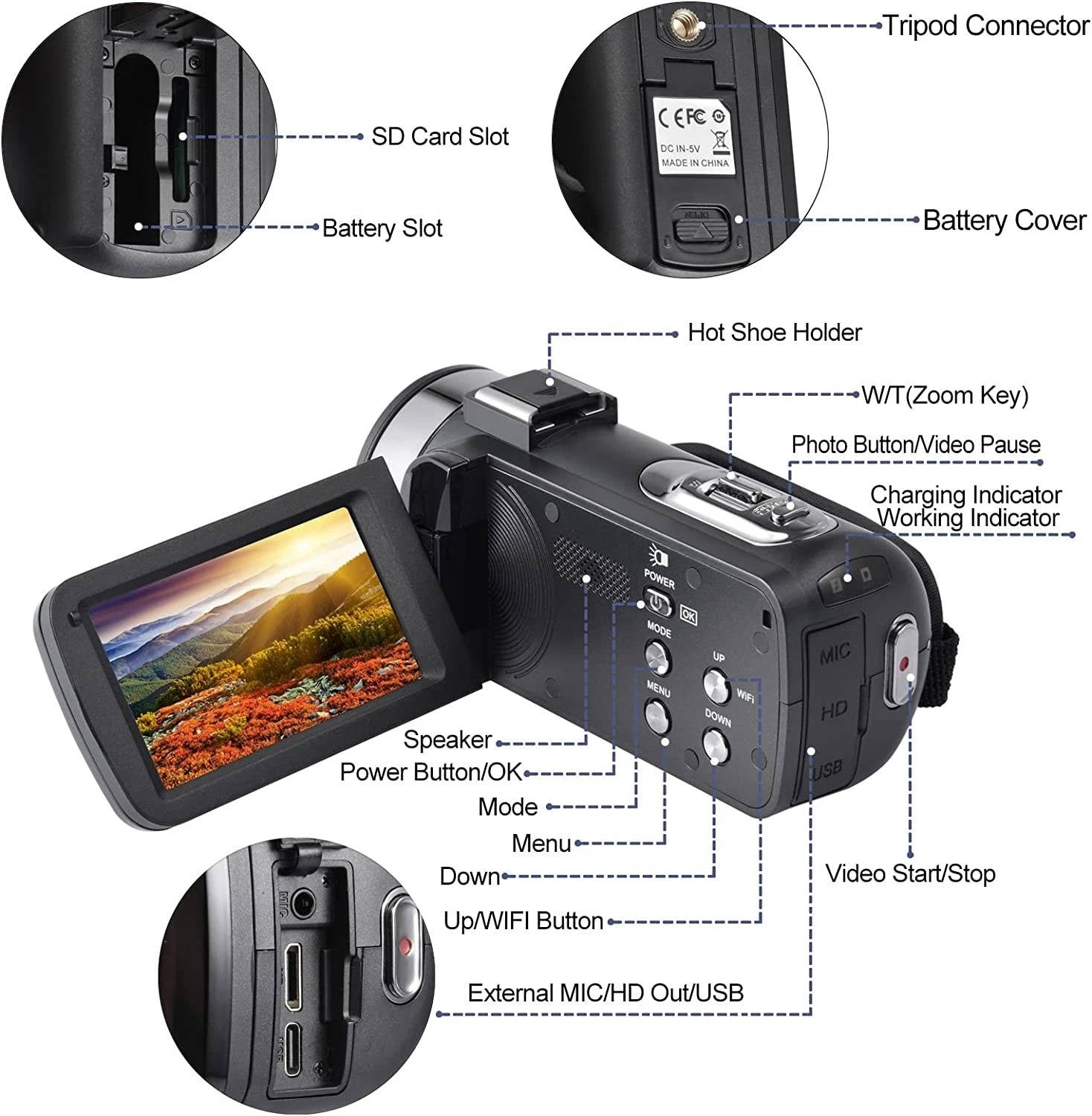 Load image into Gallery viewer, Video Camera 4K Camcorder WiFi 48MP ...