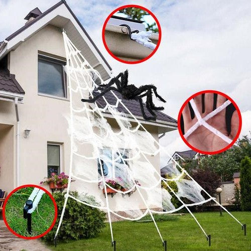 Spider Web Yard Decor Halloween Decorations – Until Times Up