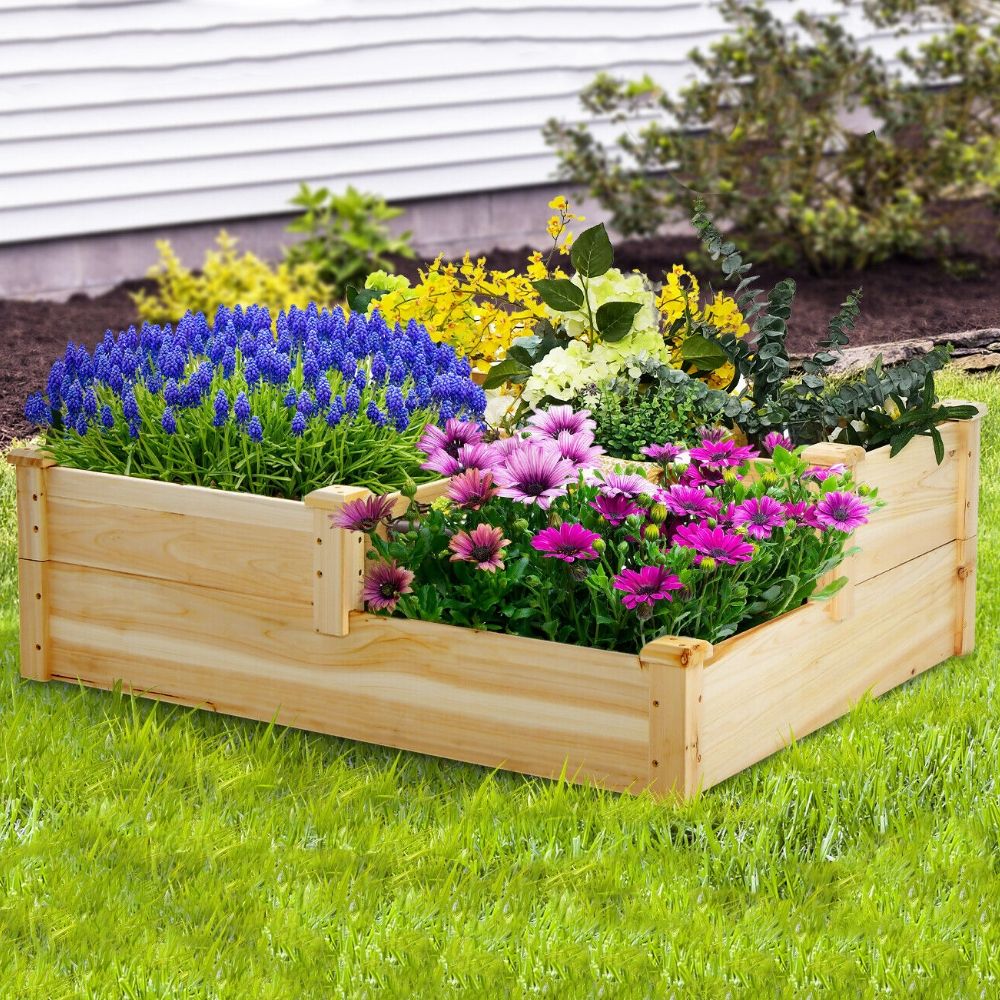 Raised Wooden Vegetable Herb Flower Garden Multi Planter Box – Until ...