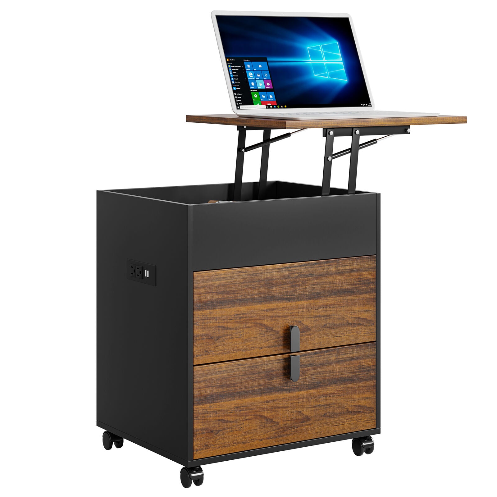 Modern Solid Wood Bedside Nightstand Swivel Laptop Work Table – Until ...